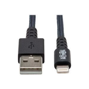 tripp lite heavy duty lightning to usb sync/charge ipad iphone apple 6ft (m100-006-gy-max)