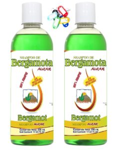 aukar bergamot shampoo 17.63 fl oz (pack of 2) plus key chain shampoo de bergamota 500ml más llavero. twin pack. 100% natural.