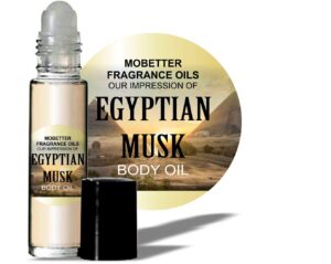 mobetter fragrance oils' impression of egyptian musk fragrance body oil 1/3 oz roll on glass bottle