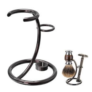 linkidea shower shaving brush stand, stainless steel safety razor holder, comaptible with vikings blade chieftain, emperor augustus razor (brushed nickel)