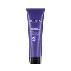 redken blondage express anti-brass mask for blonde & highlighted hair - ultra-pigmented purple mask for blonde hair