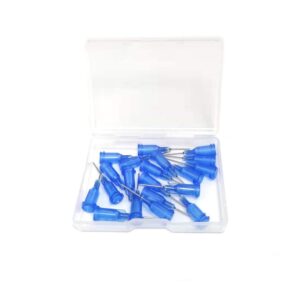 20 pack - 22 ga 1/2 inch blunt tip dispensing needle with luer lock,blue,20 pack