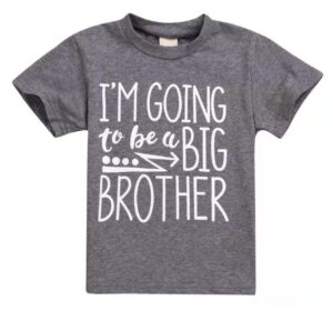 toddler kids baby boy tee i'm going to be a big brother t-shirt short sleeve tops (gray, 2-3t)