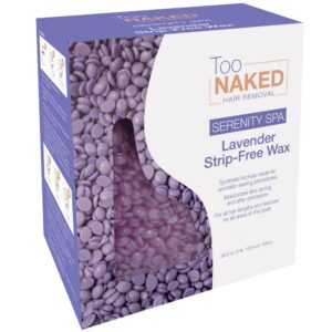 too naked serenity spa lavender strip-free wax beads, hair removing depilatory wax size 28.8 ounces