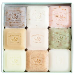 pre de provence luxury box of guest gift soap (set of 9) - assorted,9 count (pack of 1)