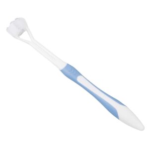 gomyie 3 sided toothbrushs adult child manual toothbrushes soft bristle tooth brush(blue)