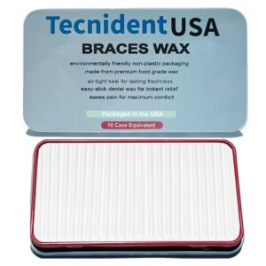 braces wax - 10 pack for dental aligners, unscented & flavorless - includes reusable travel case - food grade