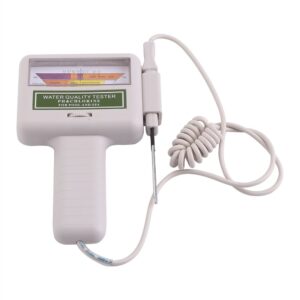 water quality tester, portable digital water ph tester level meter water quality analysis checker for drinking water swimming pool spa water (1.2 to1.7 ppm, ph 7.2 to 7.8)