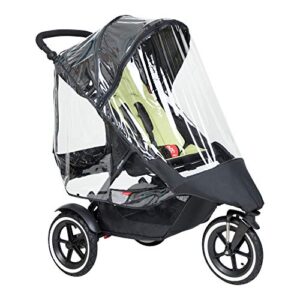 phil&teds rain & wind cover for inline stroller, three wheel