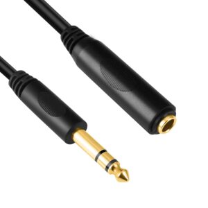 devinal 1/4 extension cord, 1/4" male to 1/4" female cable, 6.35mm quarter inch gold plated audio cable stereo cord, 15 feet 4.5meters