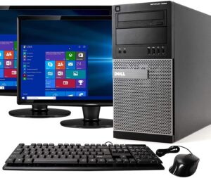 dell optiplex 9020 mini tower desktop pc, intel core i5-4570, 16gb ram, 2tb sata drive 256gb ssd wifi, dvd-rw, dual 19 lcd, windows 10 pro (renewed)