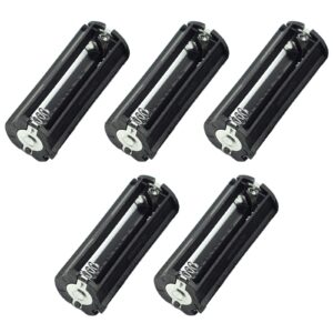 hxchen 3 x 1.5v aaa series connection plastic black cylinder battery storage holder case adapter black - (5 pcs)