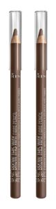 rimmel brow this way fibre pencil, medium brown, pack of 2, 0.05 ounce