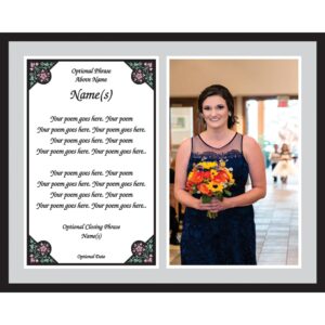 your poem or text designed with photo and names, 8x10 inch personalized print