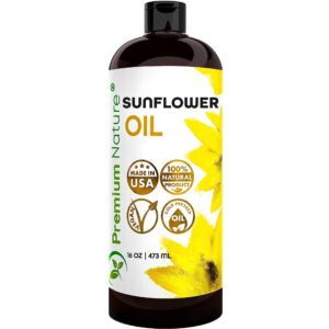 sunflower oil cold pressed sunflower seed oil unrefined sun flower oil face hair skin sunflower essential oil carrier oil for essential oils mixing pure unrefined oil for massage oil 16oz