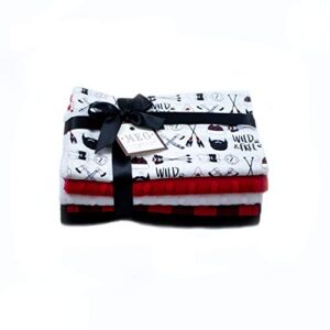 wild + free baby boy burp cloth set of 5, meg original, buffalo plaid woodland 104