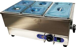 intbuying 5 pan food warmer steam table countertop steamer kitchen supply