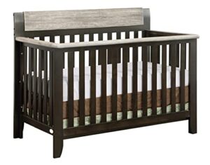 suite bebe hayes 4 in 1 convertible crib, coffee and faux barnwood - quick ship