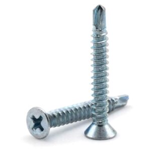 #8-18 phillips flat head self drilling screws zinc plated steel tek sheet metal screws #8-18 x 1-1/2" qty 1000