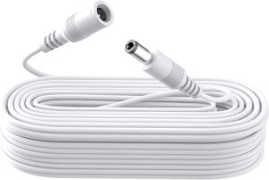 anlink 10m 33ft power extension cable, dc 12v 2.1mm x 5.5mm power adapter extension cord, compatible with 12v dc power supply adapter or wall charger for cctv security camera ip camera(white)