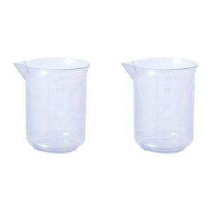 othmro measuring cup 100ml pp plastic graduated beaker transparent for lab kitchen liquids 2pcs