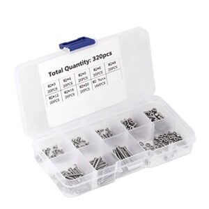 crews set, high hardness resistance durable 320pcs m2 machine screws set fasteners for laptop/hard disk/keyboard/phone/pc