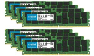 crucial bundle with 256gb (8 x 32gb) ddr4 pc4-21300 2666mhz rdimm (8 x ct32g4rfd4266), dual ranked registered ecc memory