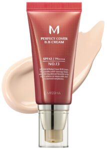 missha m perfect cover bb cream no.13 bright beige for fair skin spf 42 pa +++ 1.69 fl oz - tinted moisturizer for face with spf