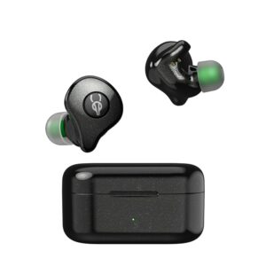 sabbat e16【astria coaxial acoustic architecture】 wireless earbuds blutooth 5.2 in-ear hifi stereo headphones with built-in mic and charging case suitable for ios, android(mystic black)