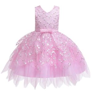 comisara toddler baby girls infant kids birthday prom pageant wedding bridesmaid party performance fancy formal princess ball gown flower girl dress size 3t (pink 110)