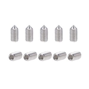 uxcell 50pcs m3x6mm internal hex socket set grub screws cone point 304 stainless steel screw