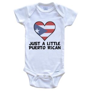 really awesome shirts just a little puerto rican baby bodysuit - funny puerto rico flag baby bodysuit, 0-3 months white