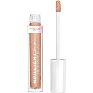 l’oréal paris brilliant eyes shimmer liquid eye shadow, longwearing lasting shimmer, crease resistant, flake-proof, precision applicator, quick dry, non-greasy, amber sparkle, 0.1 oz.