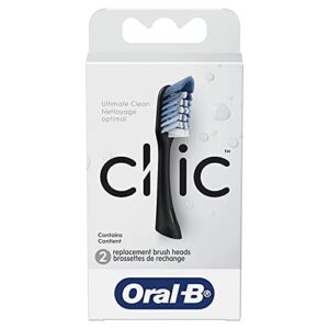 oral-b clic toothbrush replacement brush heads, black, 2 count