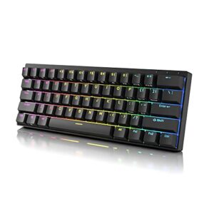 durgod hk venus rgb mechanical gaming keyboard | 60% layout | usb c wired | doubleshot pbt keycaps | cherry profile | nkro rollover | windows & mac | aluminium chassis| cherry mx blue, black