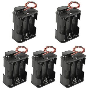 wmycongcong 5 pack 6 x 1.5v aa battery holder with connector and hard plastic housing t type wire (6aa)