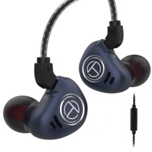 senlee trn v90 in ear hearphones 4ba 1dd five drivers hybrid in ear monitors, trn hifi earbuds1dd + 4ba with 3.5mm plug 2pin 0.75mm detachable cable(with mic, midnight)