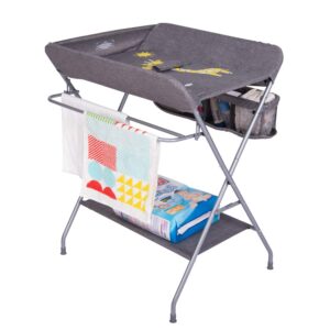 kinfant portable baby changing table - folding diaper station nursery organizer for infant