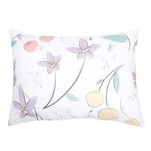 jumpoff jo – toddler pillow for kids, no pillowcase needed, kids travel pillow, 100% cotton cover, hypoallergenic, machine washable – 14”x19 (floral)