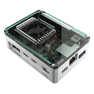 anidees aluminum case with top lid for google coral dev board – silver (ai-g-sg)