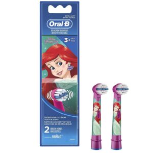 oral-b kids extra soft replacement brush heads featuring disney princesses, ages 3+, 2 count