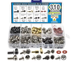 310pcs motherboard standoffs screw, pc computer screws kit set for mainboard, hard drive hdd, case, fan, power graphics,cd-rom