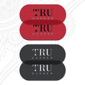 tru barber hair grippers ® 2 colors bundle pack 4 pcs for men and women - salon and barber, hair clips for styling, hair holder grips (red/black)