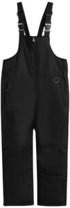 cherokee kids' snow bib - boys and girls insulated ski pants overalls (4-18), size 4t, black