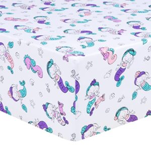 trend lab jersey fitted crib sheet, mermaids