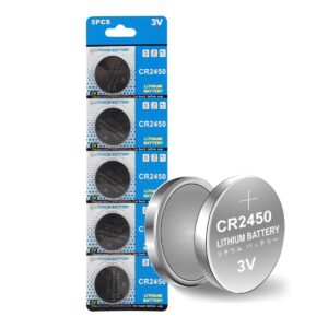 cotchear 5pcs/pack cr2450 coin battery 550mah 3v cr 2450 button cell batteries ecr2450 kcr2450 5029lc lm2450 3v battery for car key remote