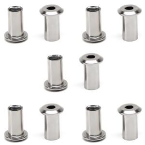 mromax m10x21.5mm nickel plated iron insert nut rivet hex socket head nuts screw post mounting for furniture installation silver tone 10pcs