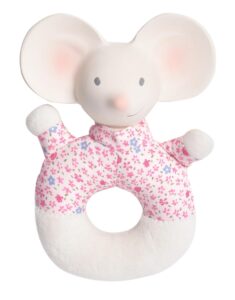 tikiri meiya the mouse soft rattle with rubber head (pink)