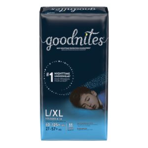 goodnites bedtime bedwetting underwear for boys, l-xl, 11 ct. (packaging may vary)