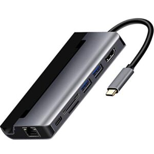 xunmaifhb portable docking station,7 in one usb c hub usb c to hdmi macbook computer usb c with stand & pd fast transmission